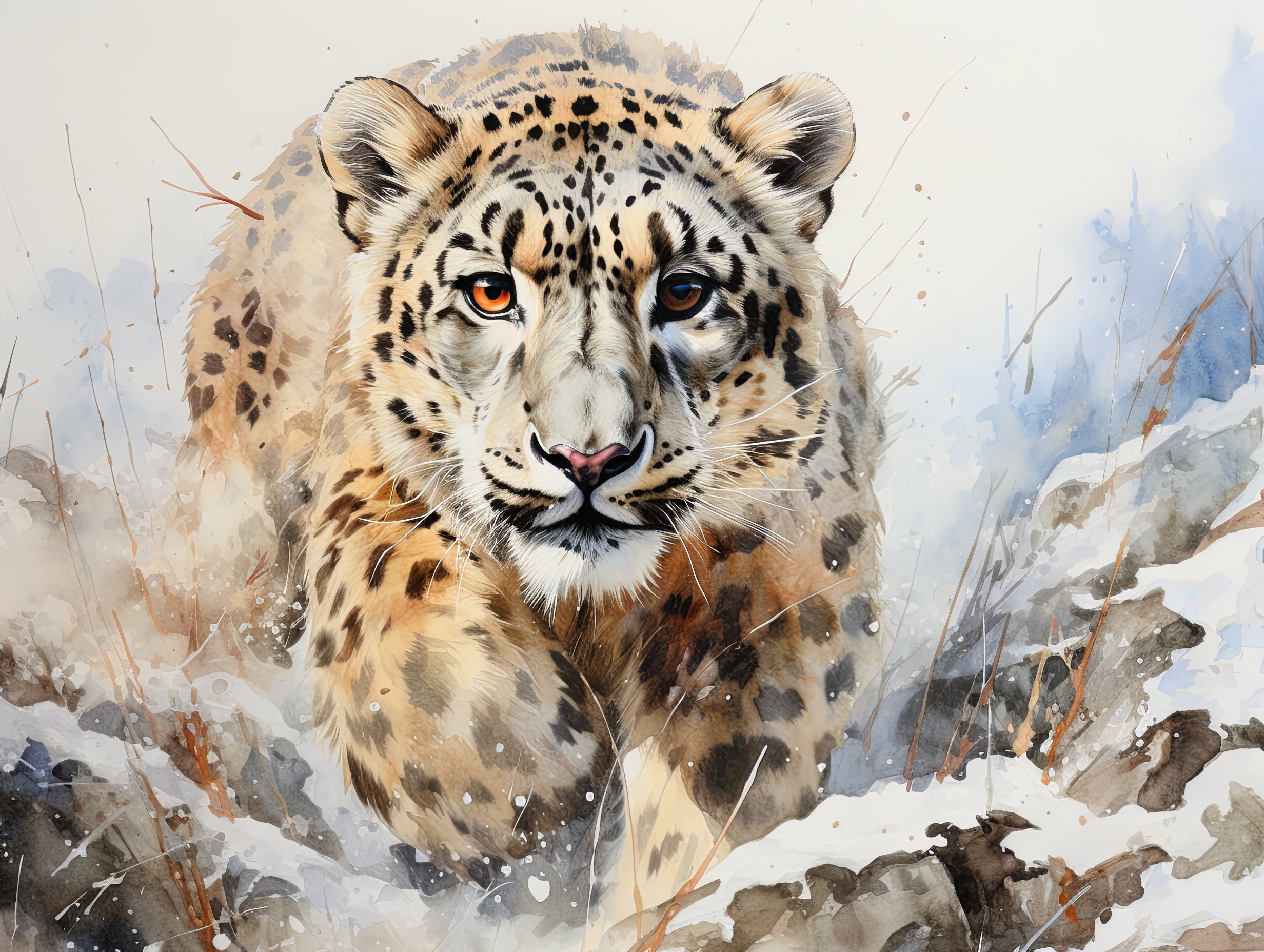 Snow Leopard Print Digital Download Art Image Andy Warhol Digital Art ...