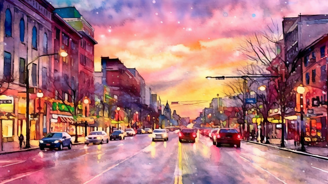Broadway Print Nashville Tennessee Art Watercolor Digital Art Oil ...