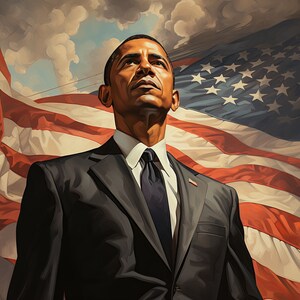 Barack Obama Print President Obama Digital Image in Watercolor Art ...