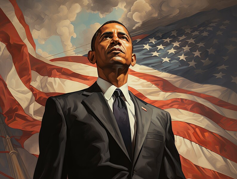 Barack Obama Print President Obama Digital Image in Watercolor Art ...