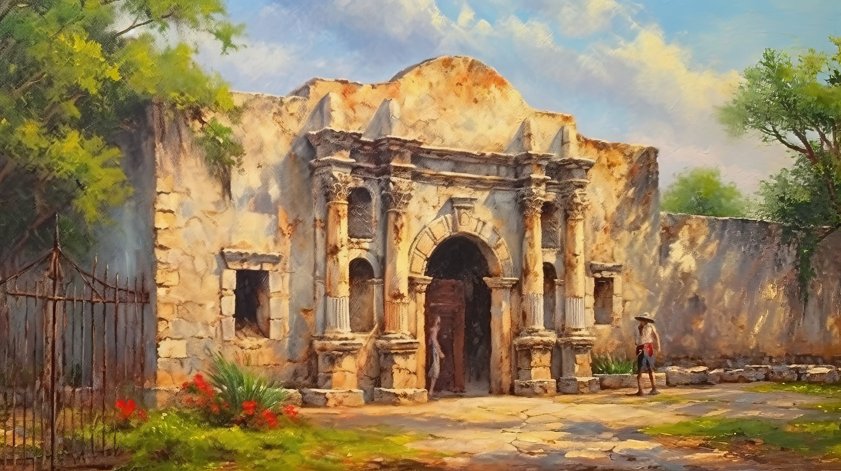 The Alamo Print San Antonio Texas Art Watercolor Digital Art Oil ...