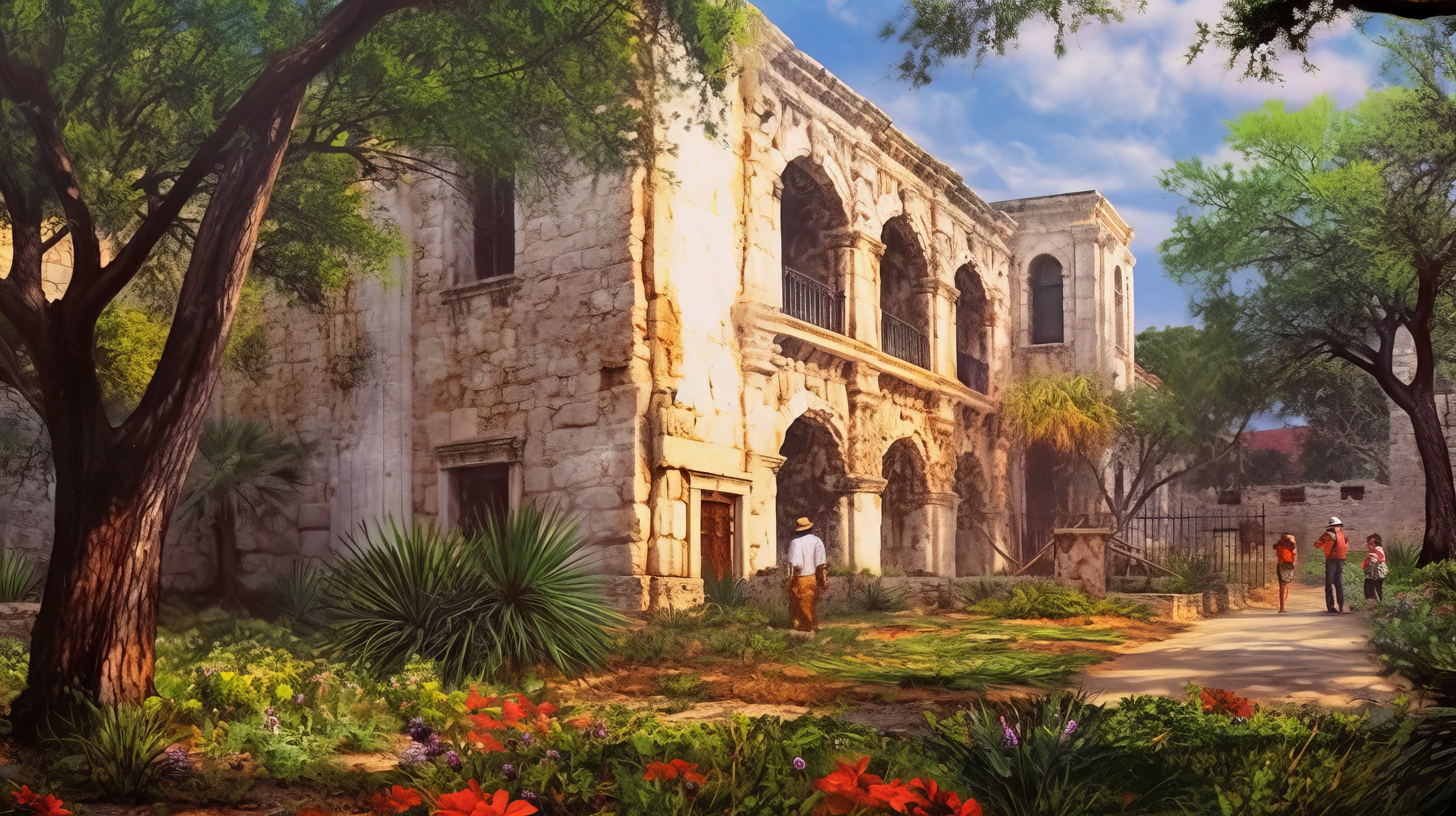 The Alamo Print San Antonio Texas Art Watercolor Digital Art Oil ...