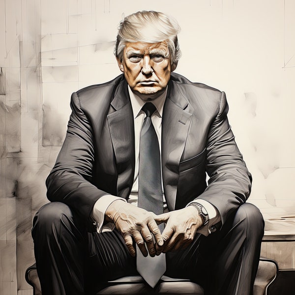 Trump Black and White - Etsy