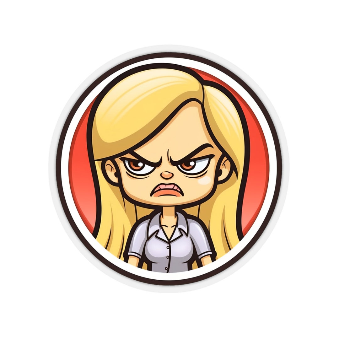 Angry Blonde Kiss-cut Stickers - Etsy