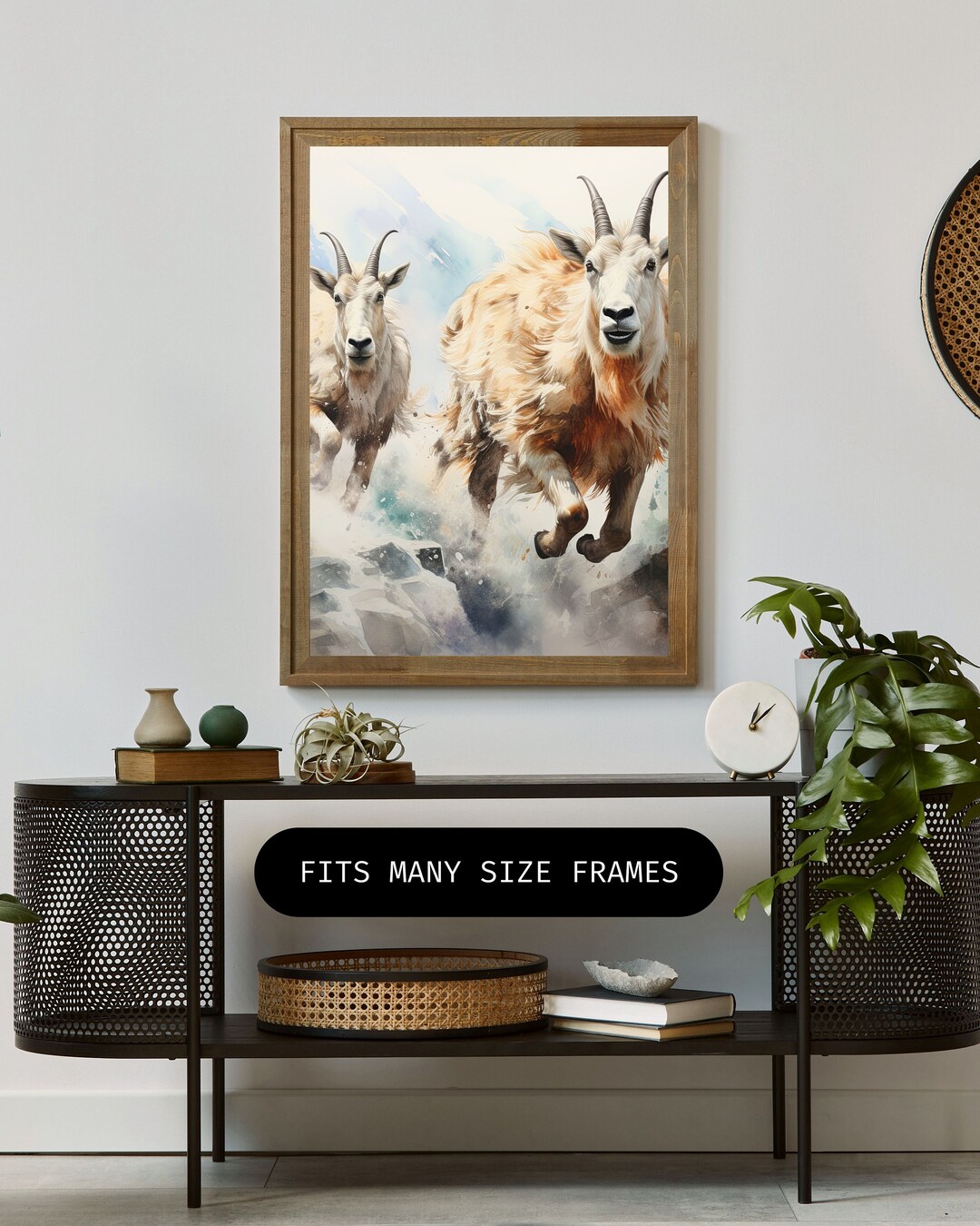 Mountain Goats Scaling Steep Cliffs in Rugged Mountain Range - Etsy