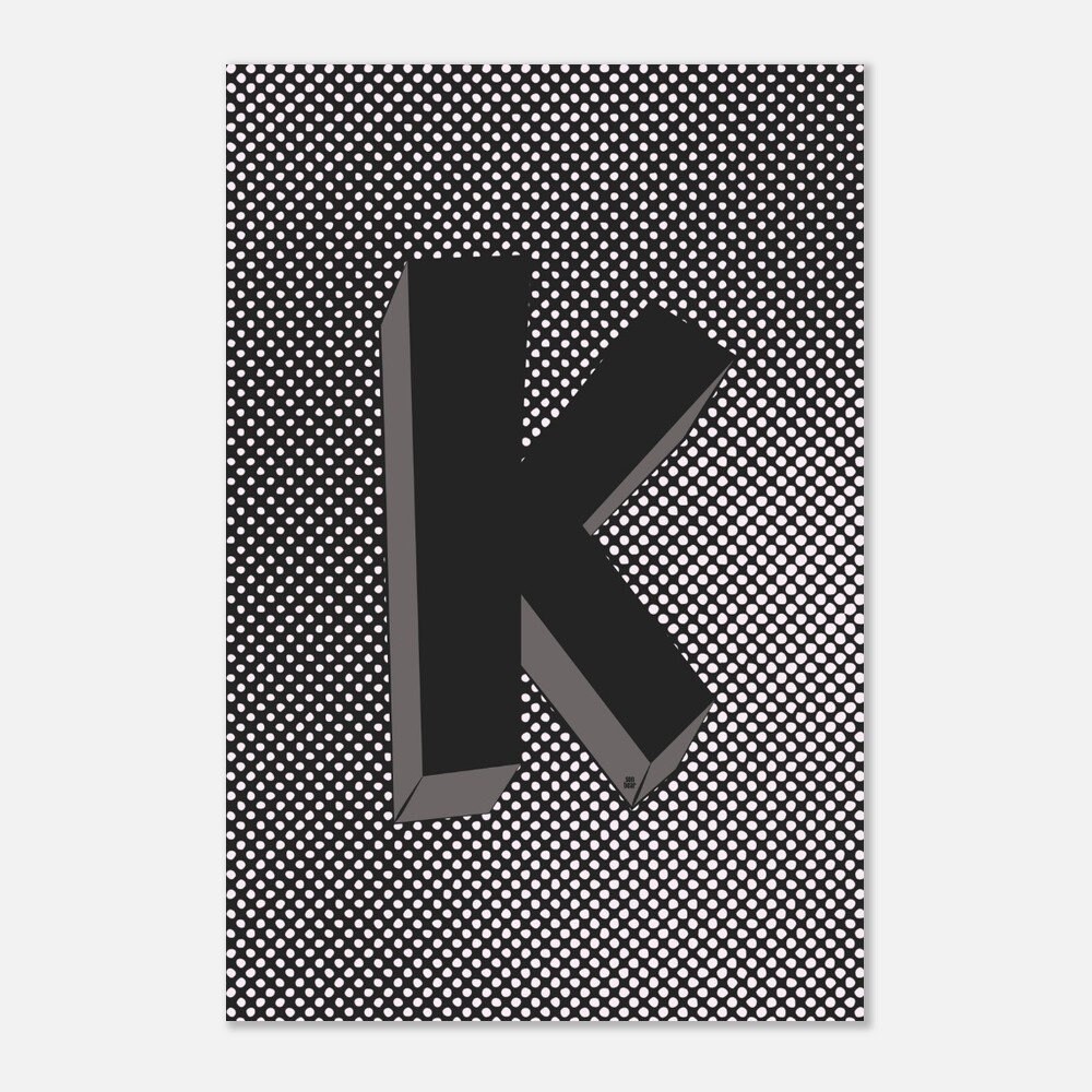K for BLACK Letter CMYK Print - Wall Art - Etsy