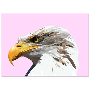 Eagle Pink Background Poster Design - Wall Art - Etsy