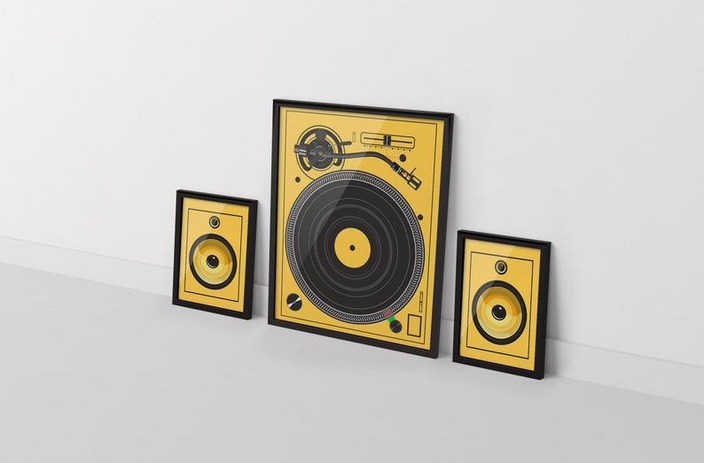 Art Print Technics 1210 Turntable Print Yellow - Wall Art - Etsy