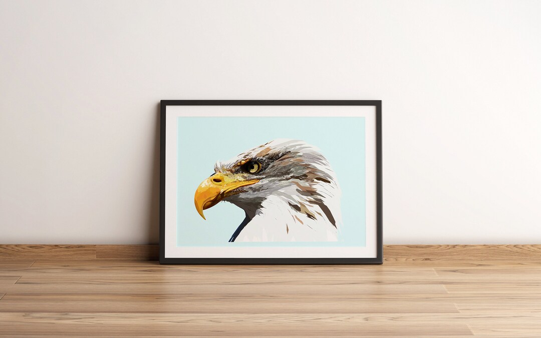Eagle Blue Background Poster Design - Wall Art - Etsy