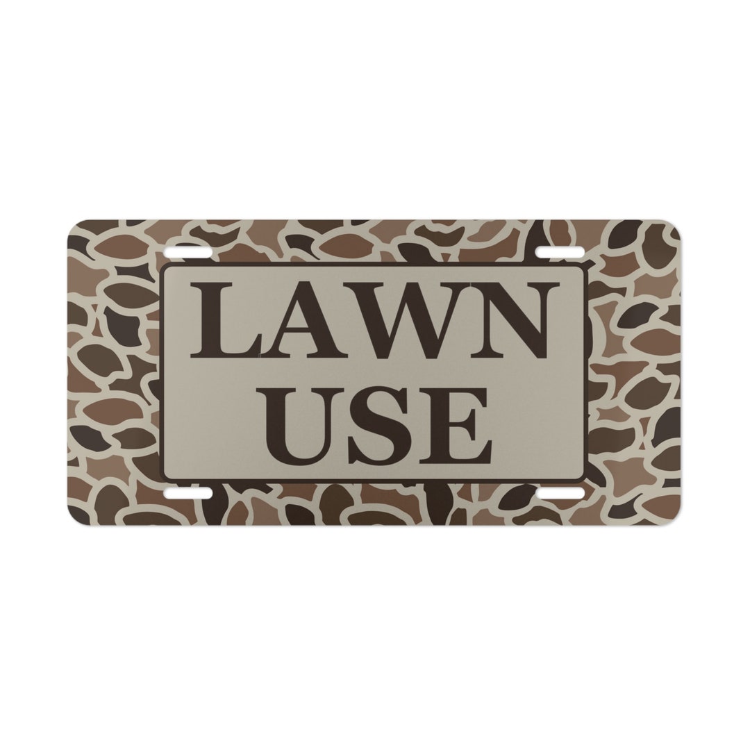 Old School Camo "lawn Use" Vanity Plate/license Plate, Gifts for Him - Etsy