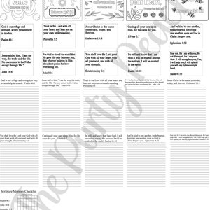 Scripture Memorization Printable Bundle Including Coloring Pages, Flash ...