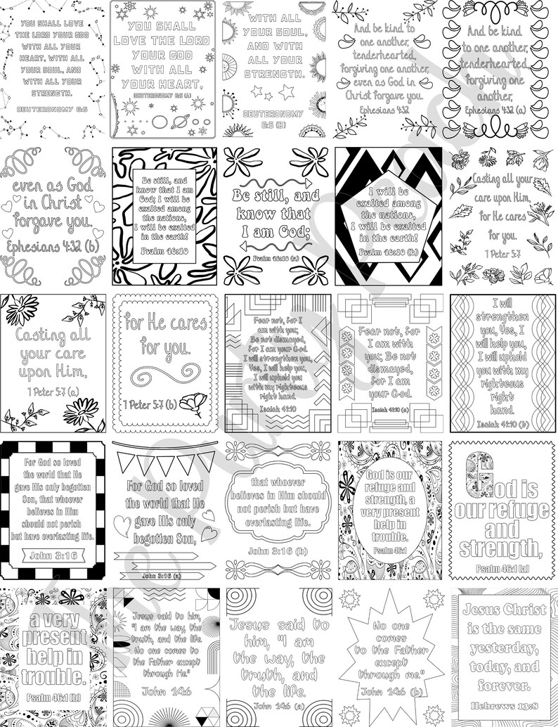 Scripture Memorization Printable Bundle Including Coloring - Etsy