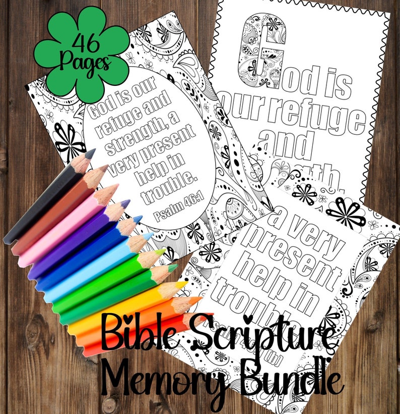 Scripture Memorization Printable Bundle Including Coloring - Etsy
