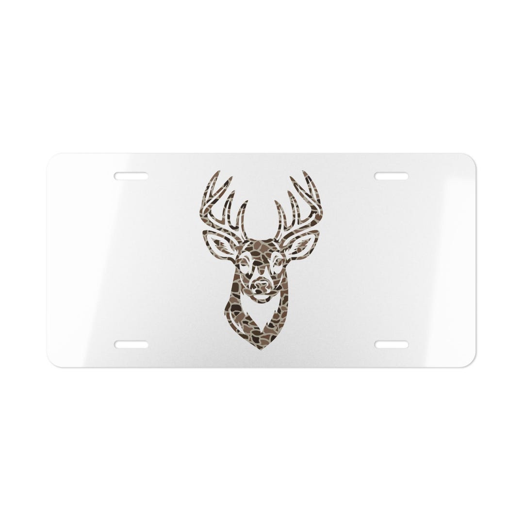 Camo Deer Head License Plate, Old School Hunting Vanity Plate, Gifts ...