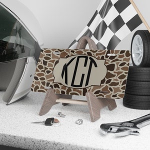 Custom Old School Camo With Circle Monogram Vanity Plate, License Plate ...