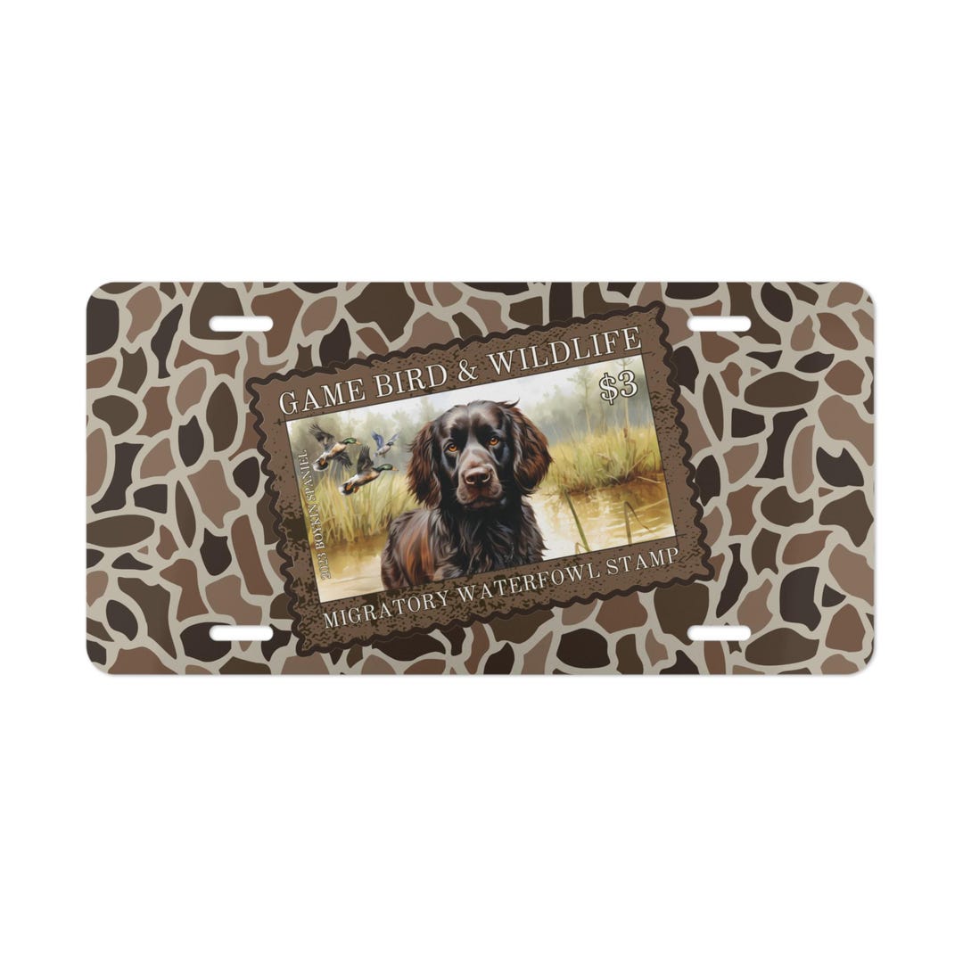 Camo License Plate, Duck Stamp Truck/car Tag, Boykin Spaniel, Hunting ...