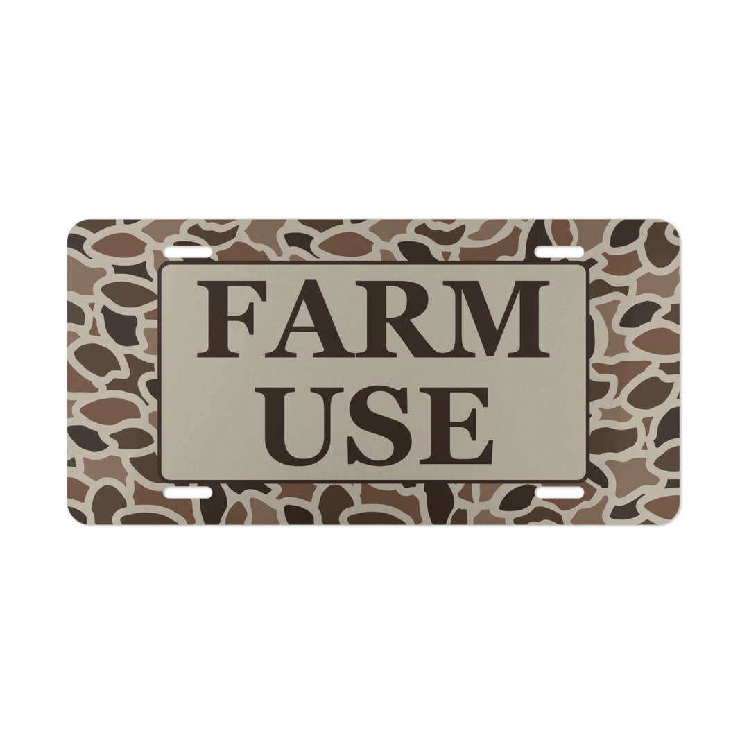 Old School Camo "farm Use" Vanity Plate/license Plate, Gifts for Him ...