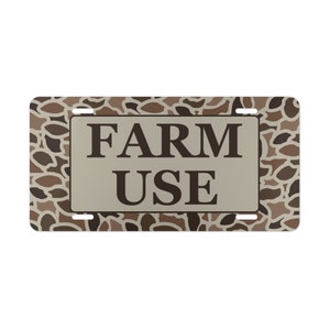 Old School Camo "farm Use" Vanity Plate/license Plate, Gifts for Him ...