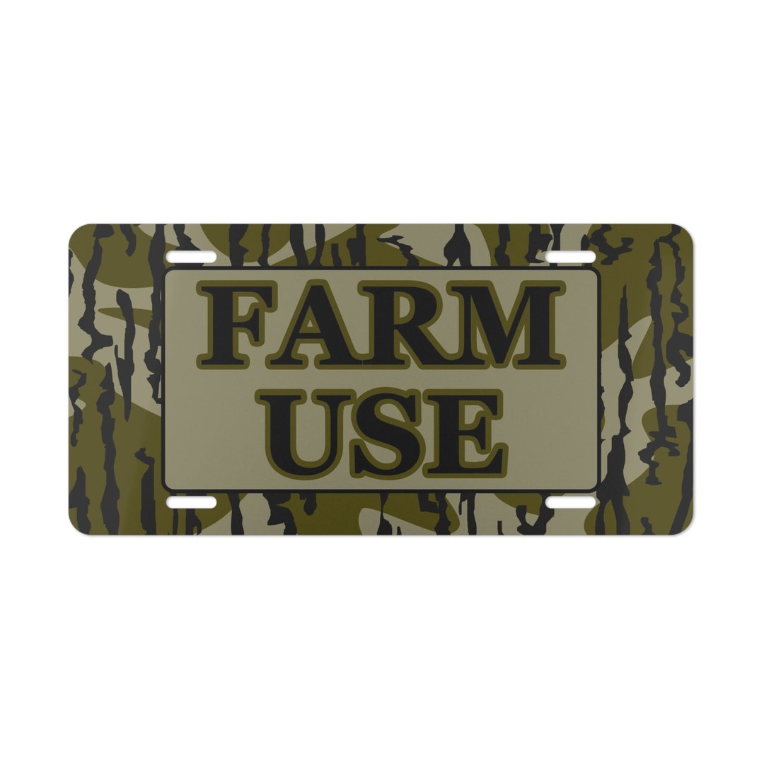 Bottomland Camo "farm Use" Vanity Plate/license Plate, Gifts for Him ...