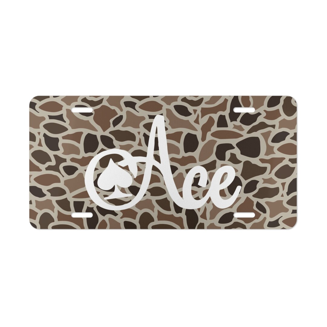 Custom ace Old School Camo Vanity Plate - Etsy