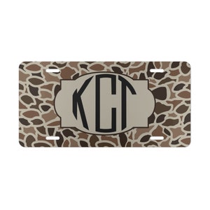 Custom Old School Camo With Circle Monogram Vanity Plate, License Plate ...
