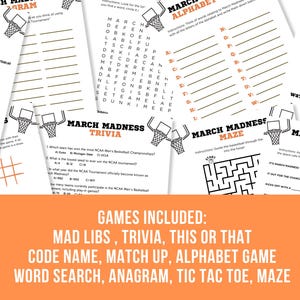March Madness Printable Game Bundle | March Madness Games | March ...