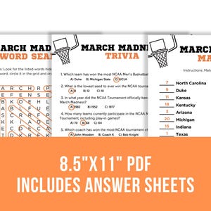 March Madness Printable Game Bundle | March Madness Games | March ...