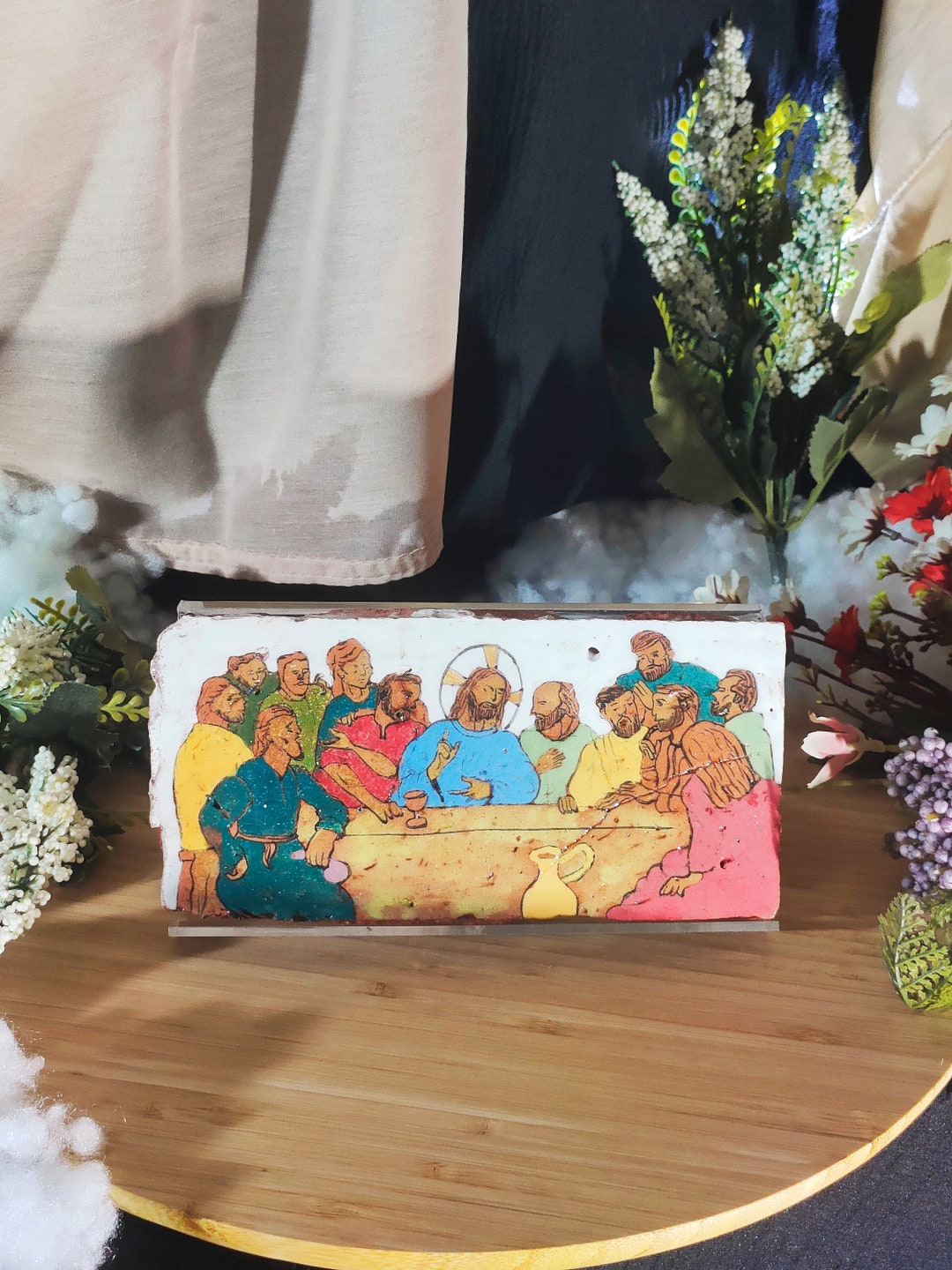 Ceramic Natural Brick Decor, Last Supper Painting, Home Office Decor ...