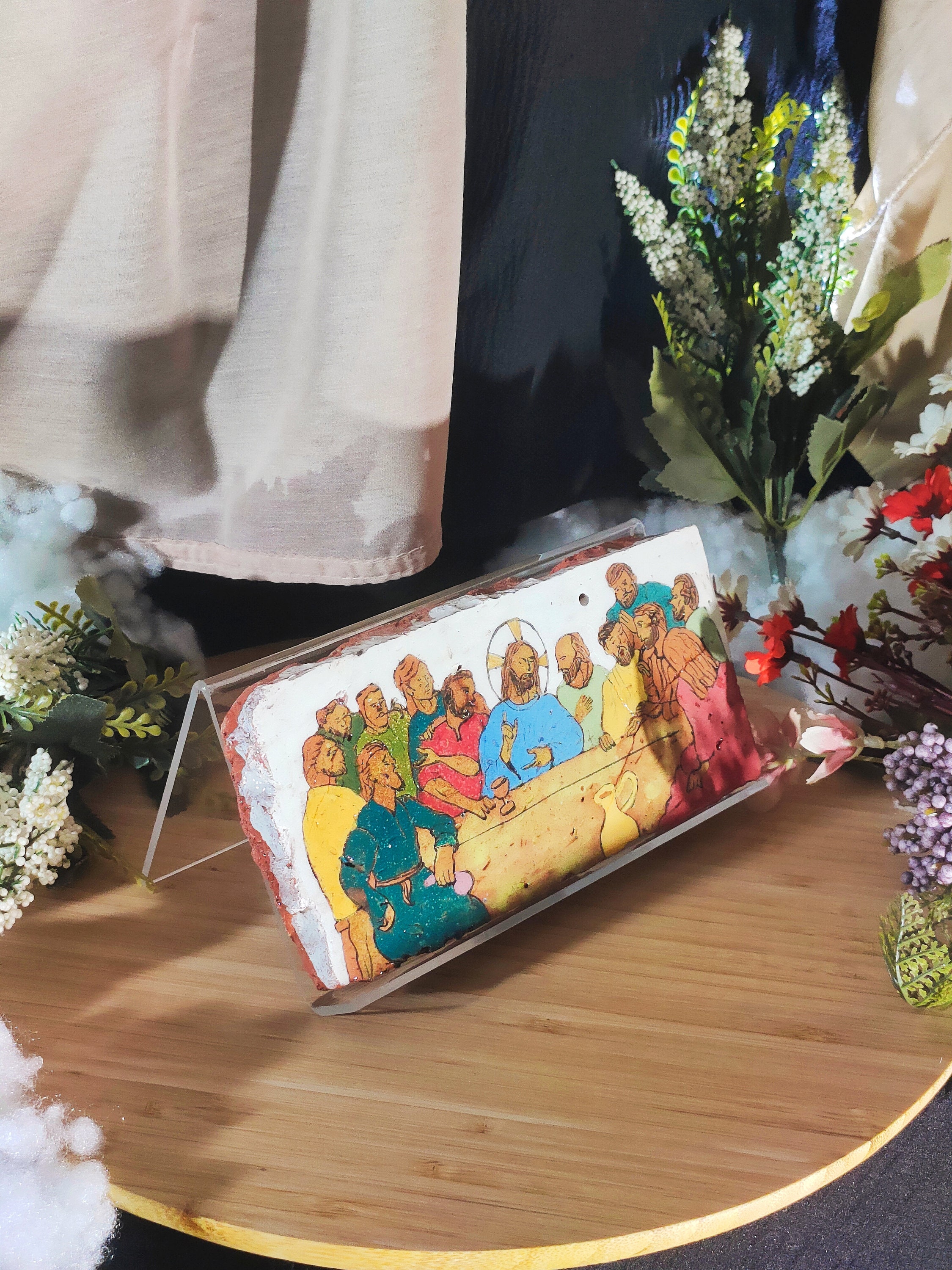 Ceramic Natural Brick Decor, Last Supper Painting, Home Office Decor ...