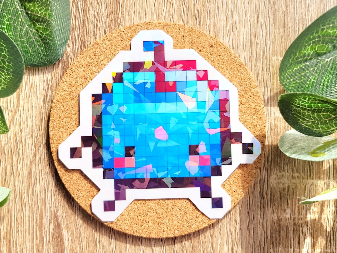 Stardew Valley Blue Junimo Holographic Sticker | Pixel Art |water Proof ...