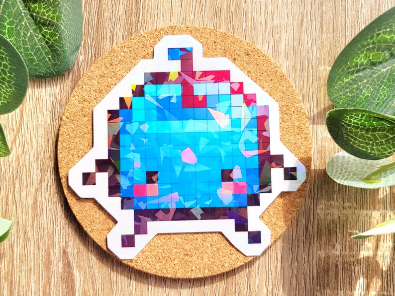 Stardew Valley Blue Junimo Holographic Sticker Pixel Art - Etsy
