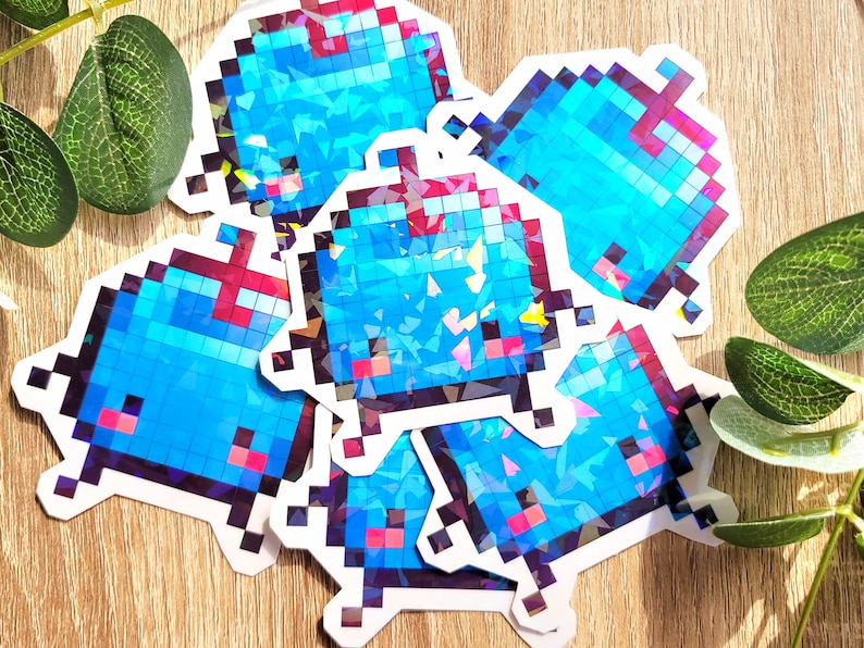Stardew Valley Blue Junimo Holographic Sticker Pixel Art - Etsy