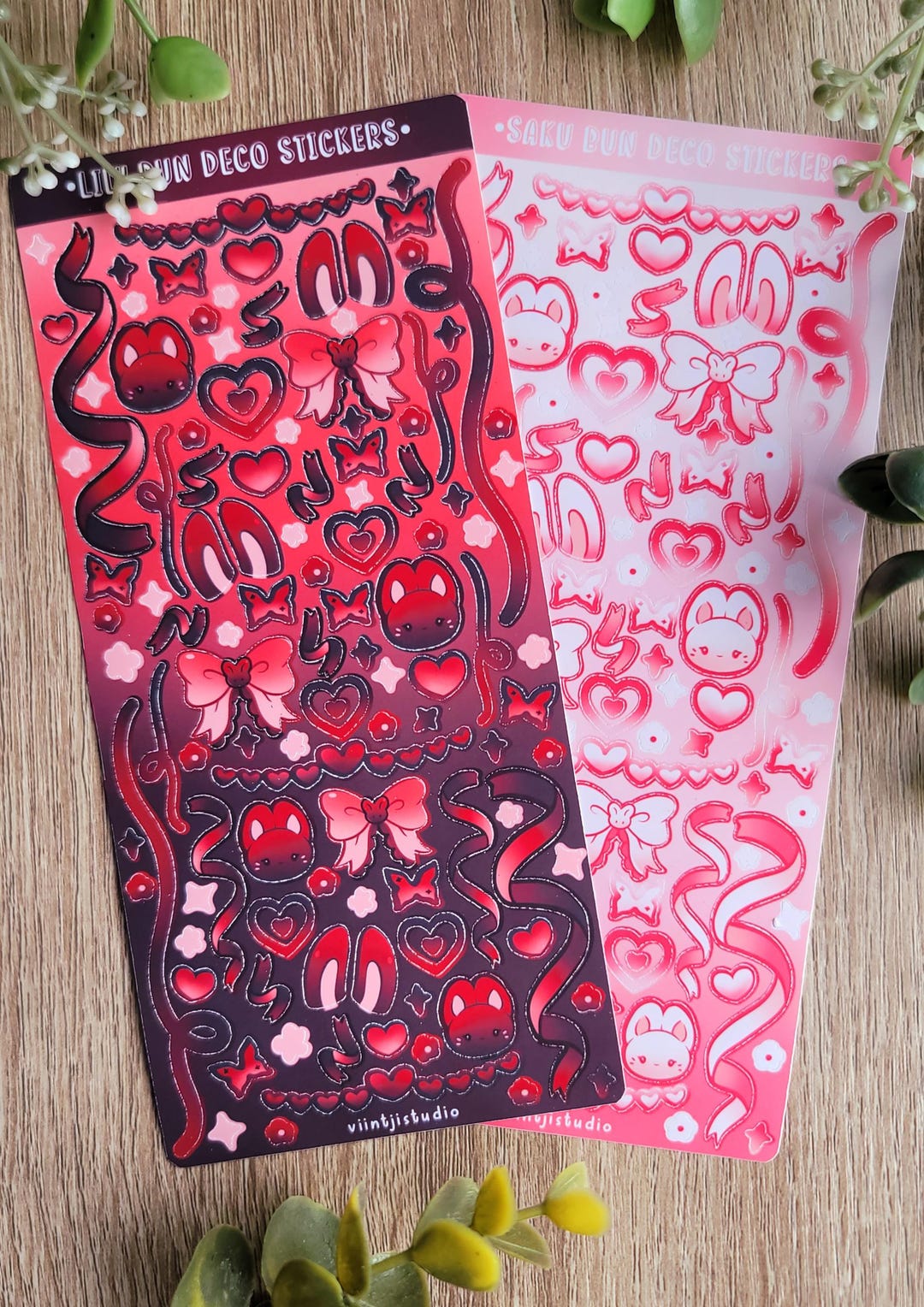 Saku & Lily Bunny Sticker Sheet | Matching | Polco Stickers | Deco | Cute Stickers | Sakura ...