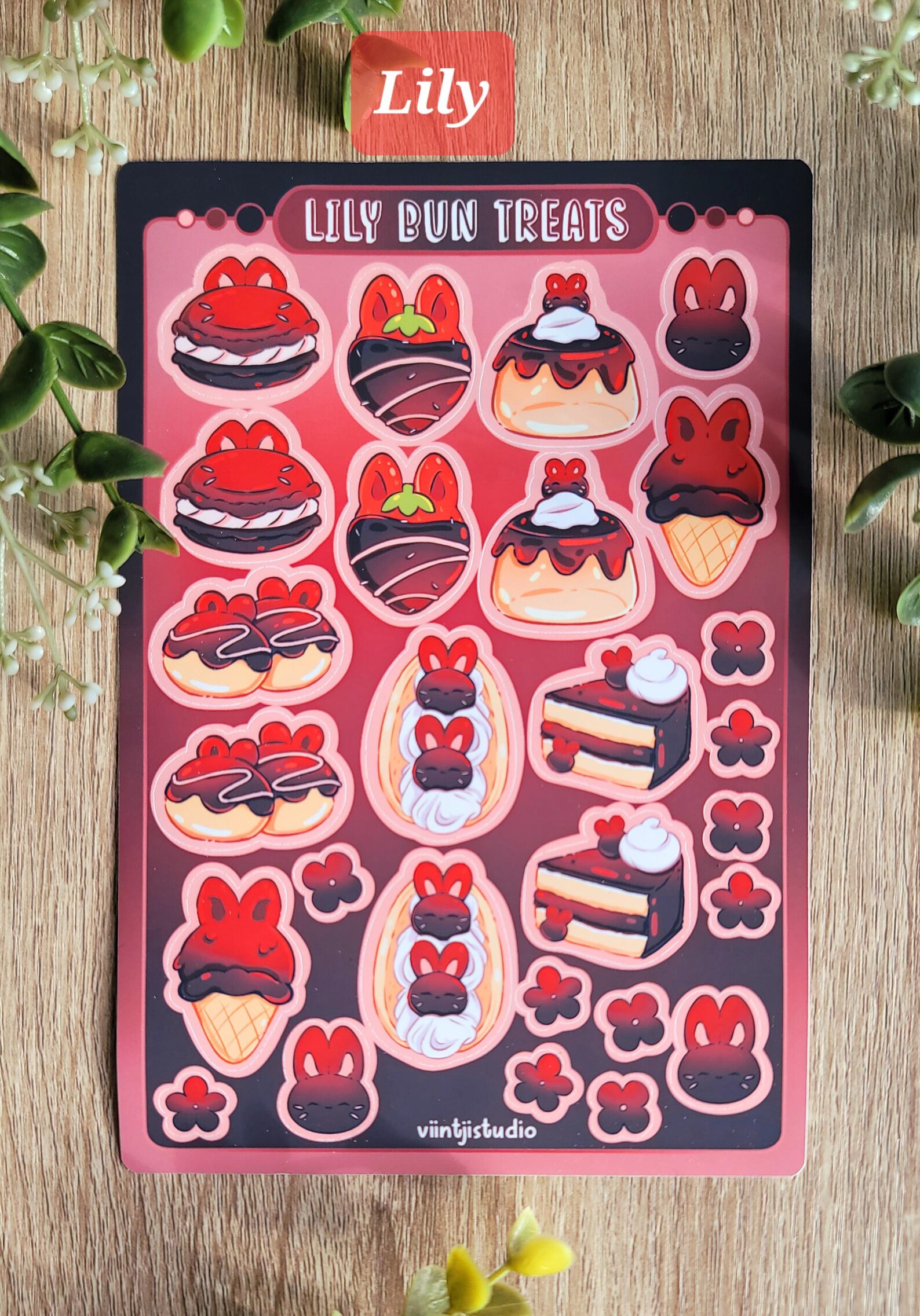 Saku & Lily Bunny Treats Sticker Sheet | Matching | Deco | Cute Stickers | Sakura | Spider Lily ...