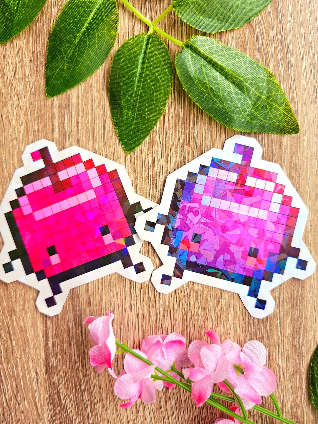 Stardew Valley Purple/pink Junimo Holographic Stickers | Pixel Art ...