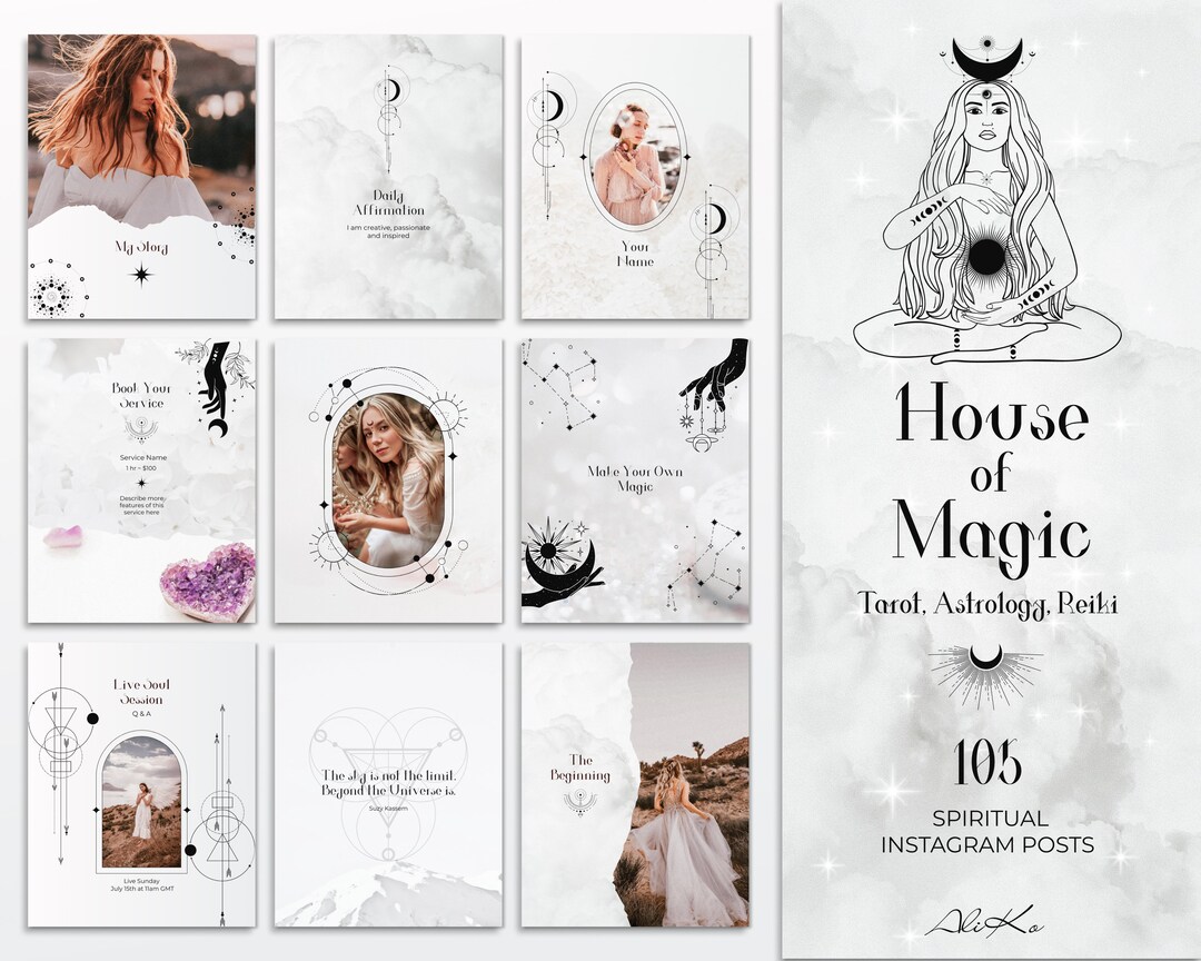 Spiritual Instagram Post Templates: Light, White, Minimal and Mystical ...