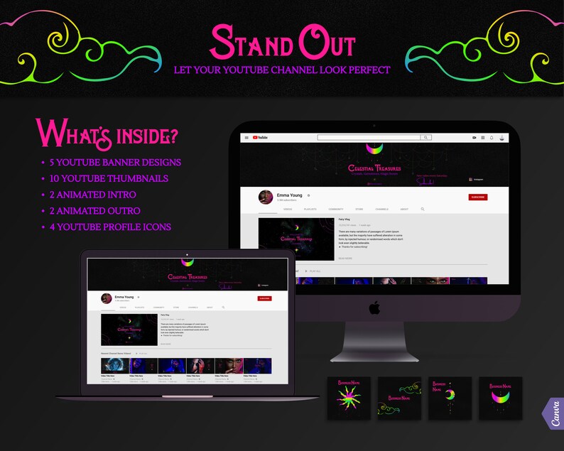 Mystic Youtube Branding Kit | Canva Templates, Thumbnails, Banners ...