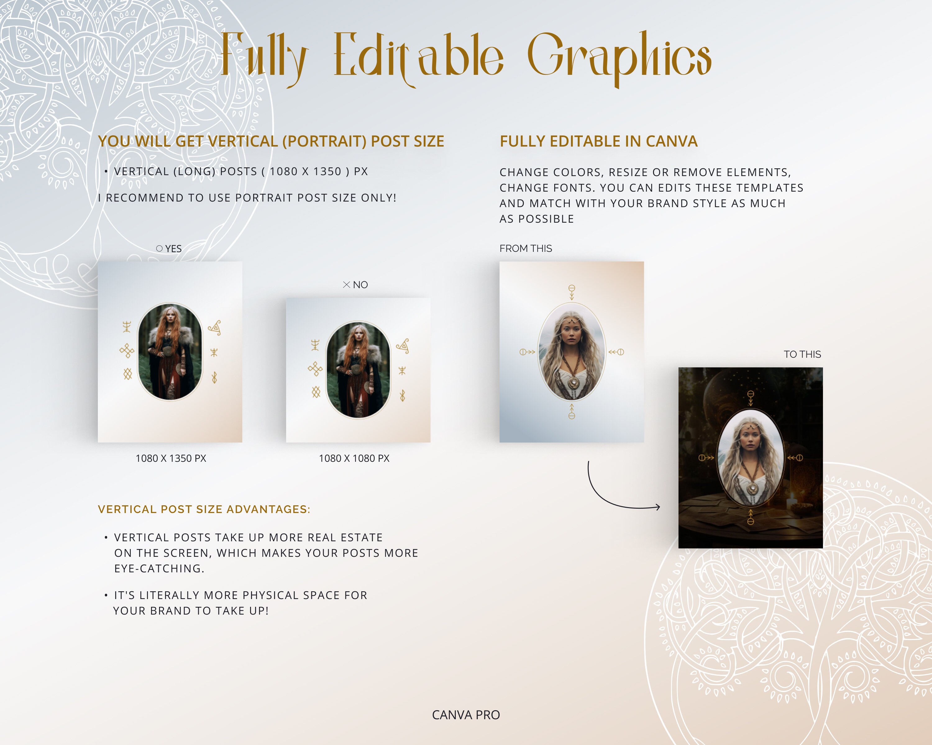 Spiritual Instagram Post Template: Light, Mystic, Nordic, Celtic ...