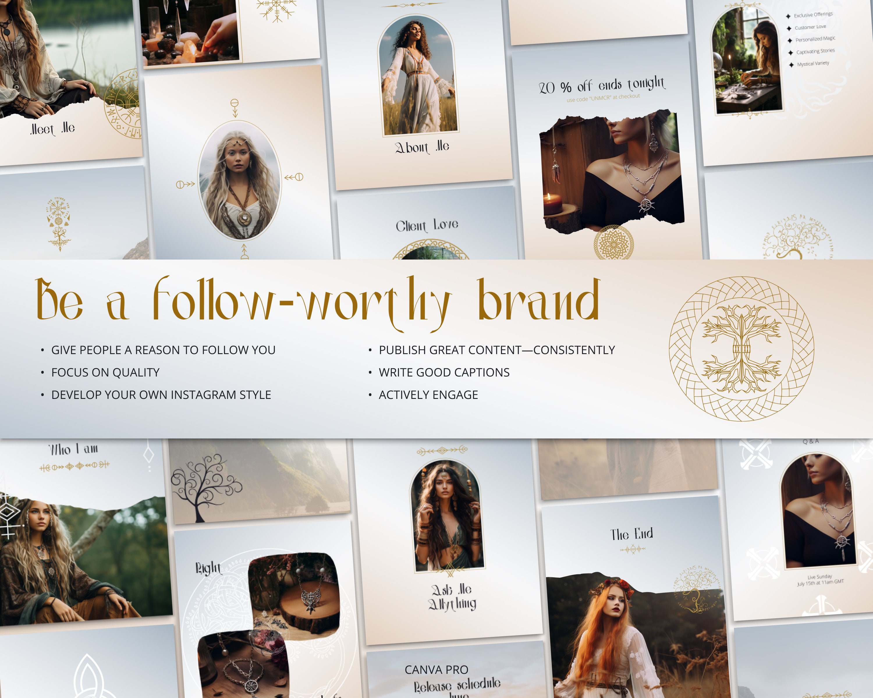 Spiritual Instagram Post Template: Light, Mystic, Celtic | Magical ...