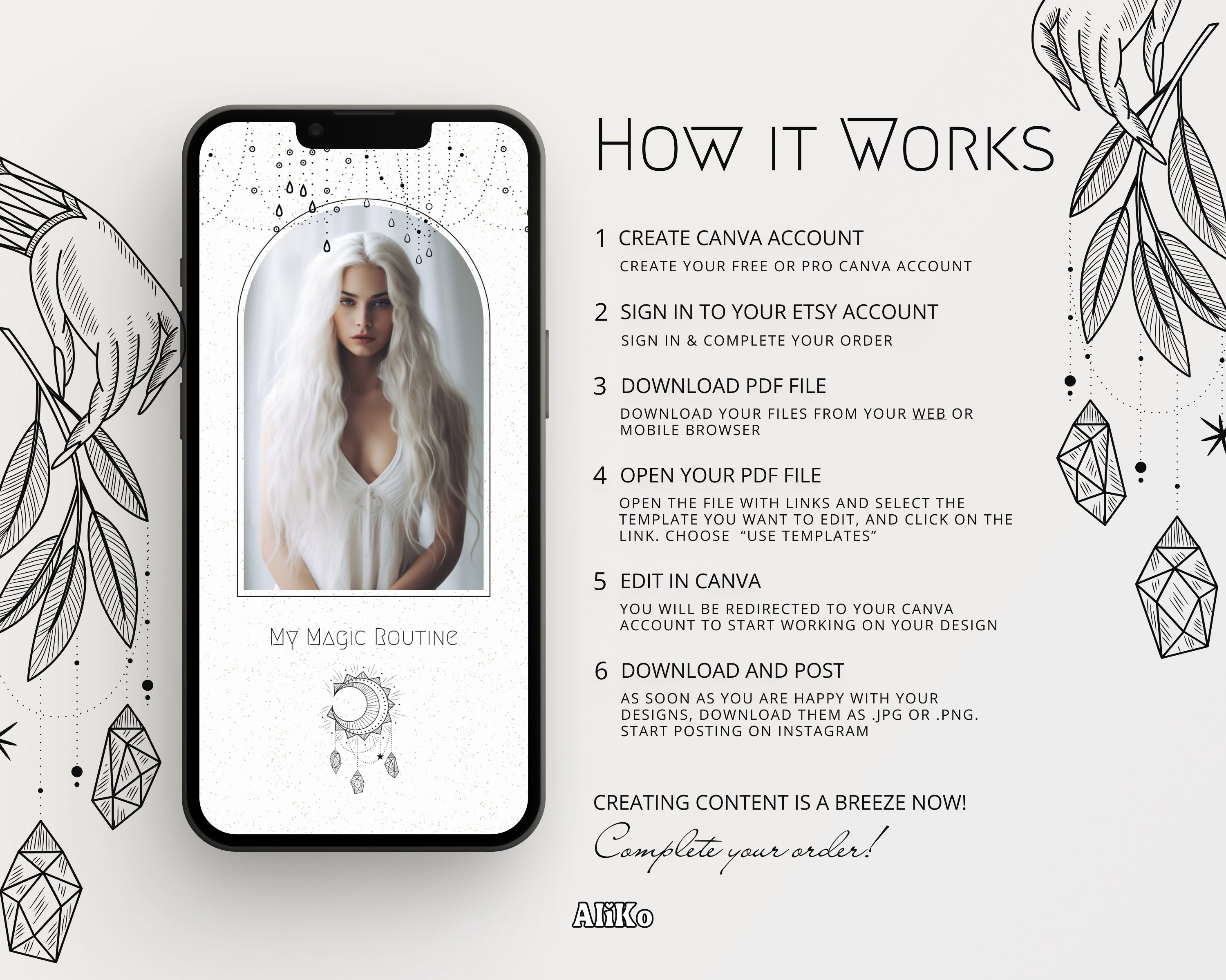 Spiritual Instagram Story Templates: Tarot, Astrology, Crystals (canva ...