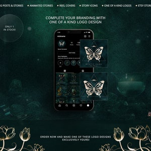 Spiritual Instagram Post Template: Green, Gold in Canva Fantasy ...