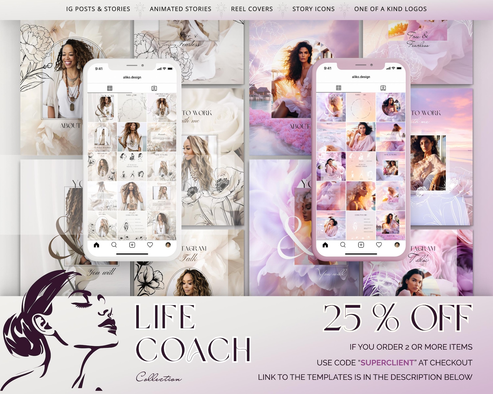 Life Coach Instagram Templates: Minimalist, Green, Nature in Canva ...