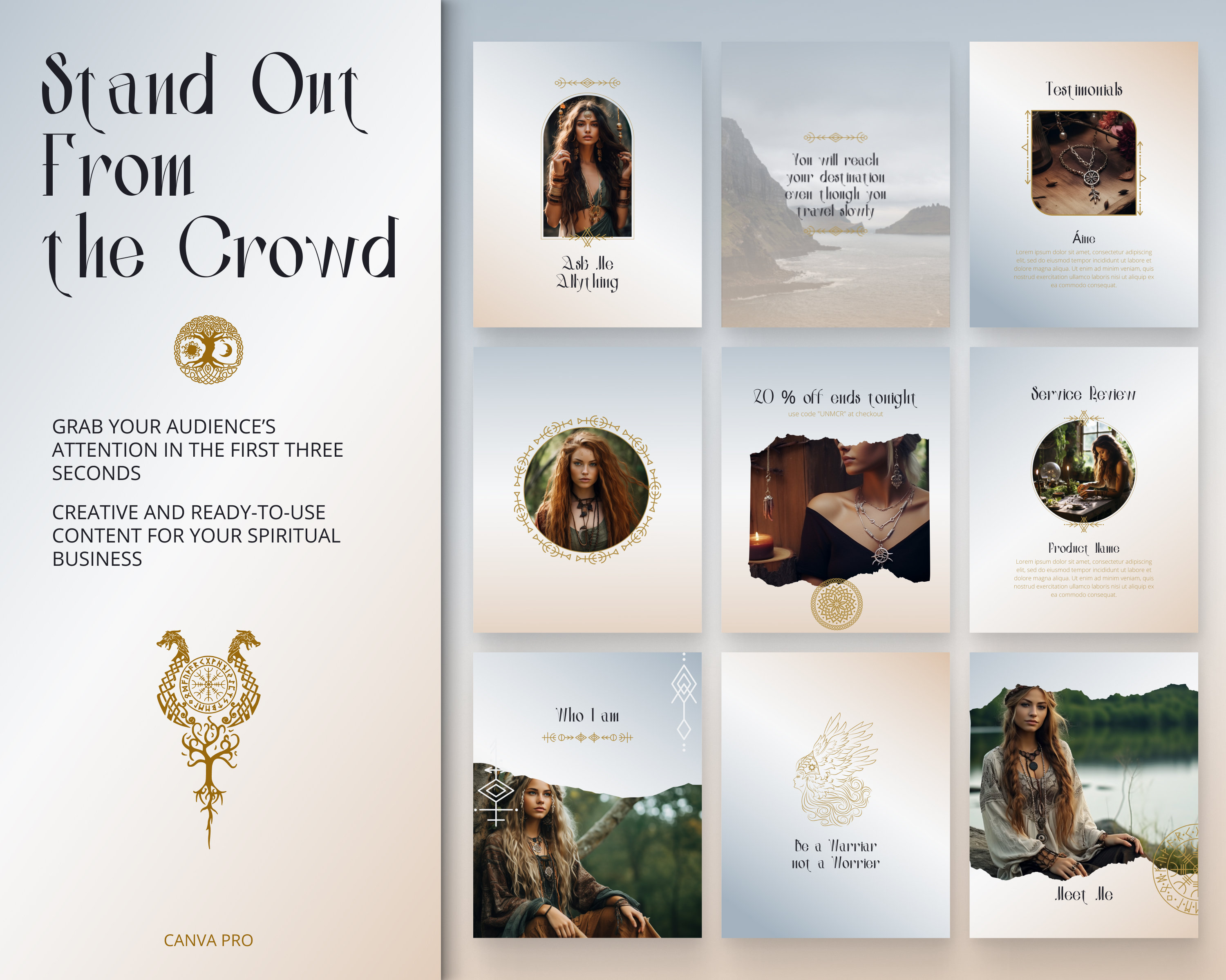 Spiritual Instagram Post Template: Light, Mystic, Nordic, Celtic ...