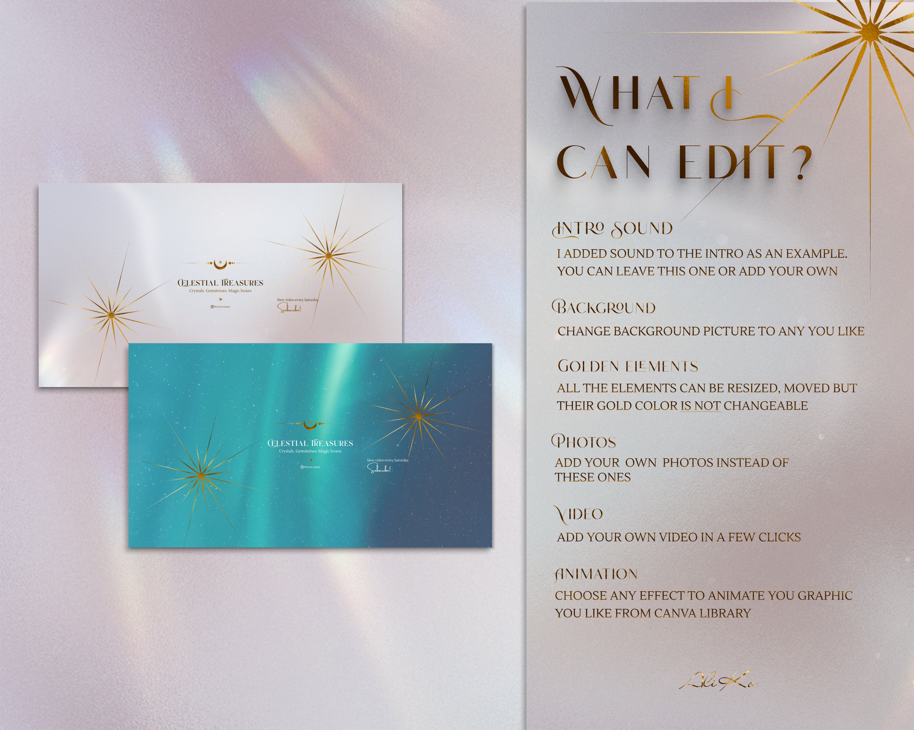 Youtube Branding Kit: Magical, Pearl, Gold | Spiritual Thumbnails ...