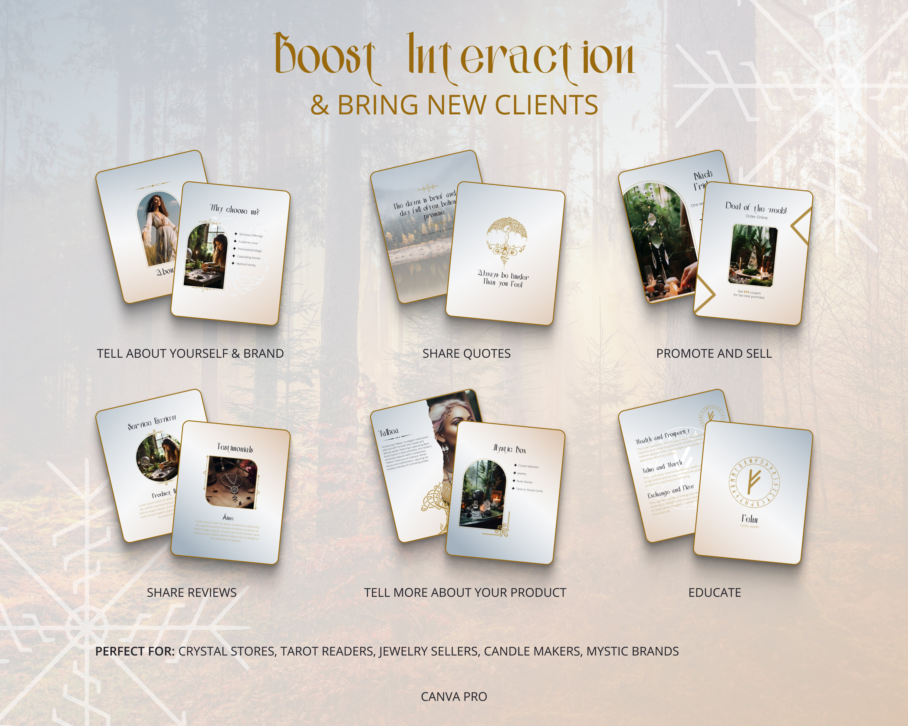 Spiritual Instagram Post Template: Light, Mystic, Celtic | Magical ...