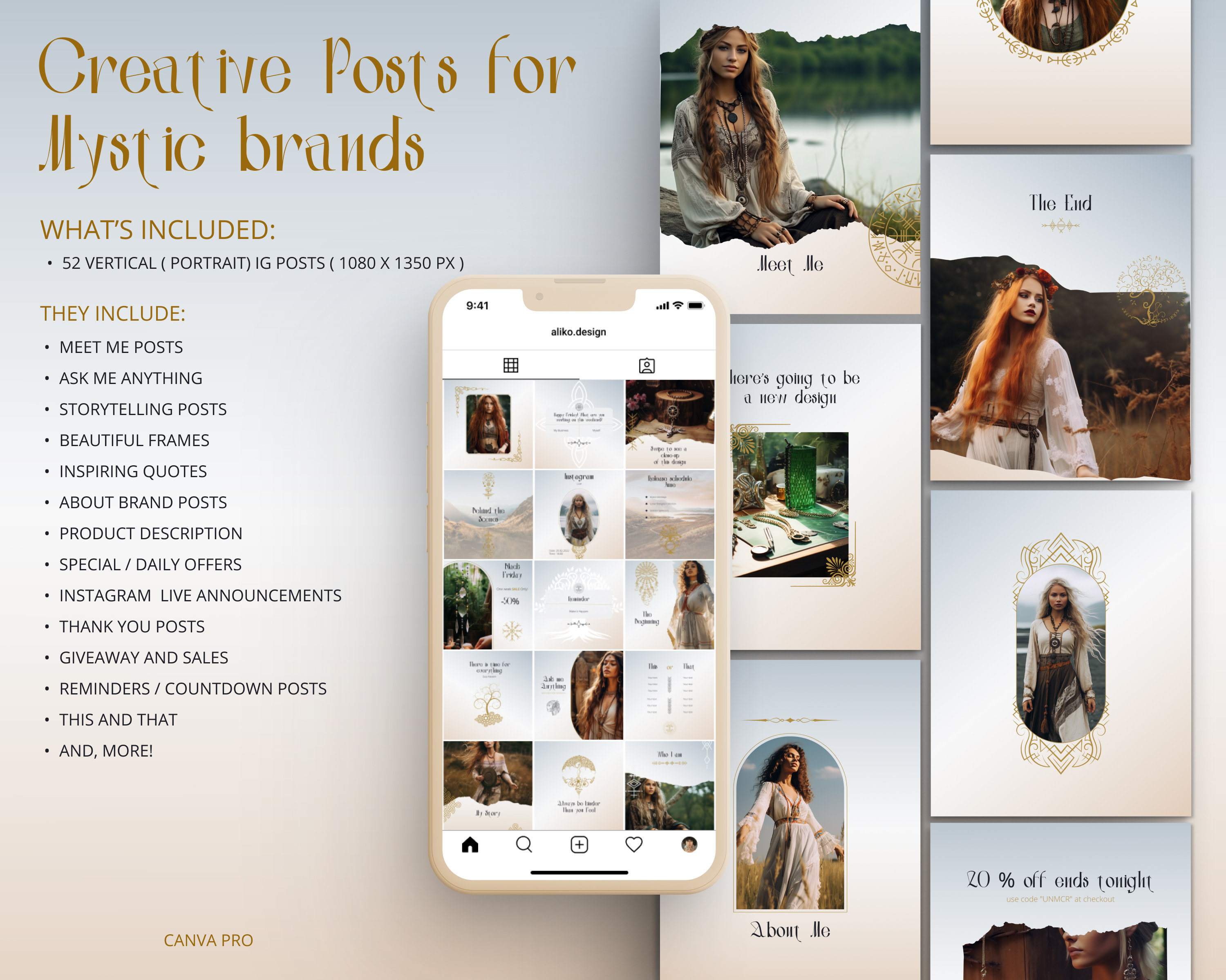 Spiritual Instagram Post Template: Light, Mystic, Nordic, Celtic ...