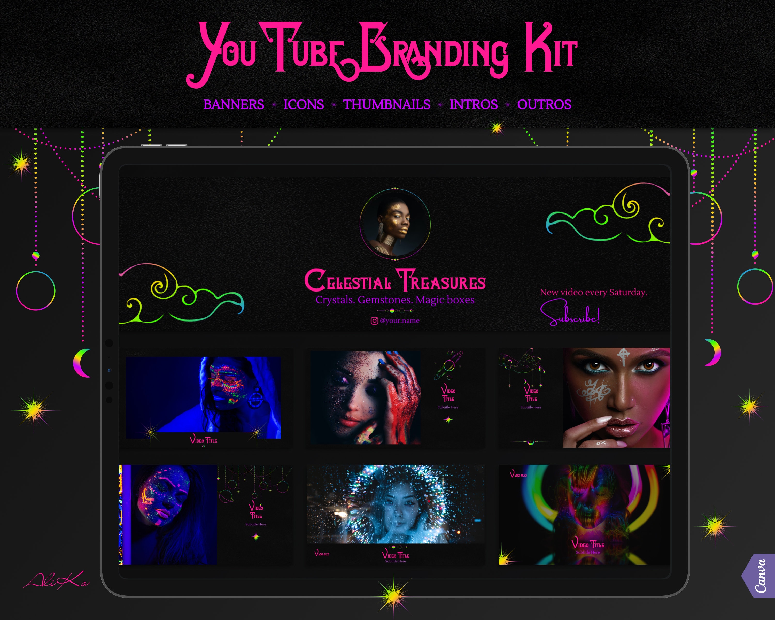 Youtube Branding Kit | Spiritual Thumbnails, Banners, Intro & Outro ...