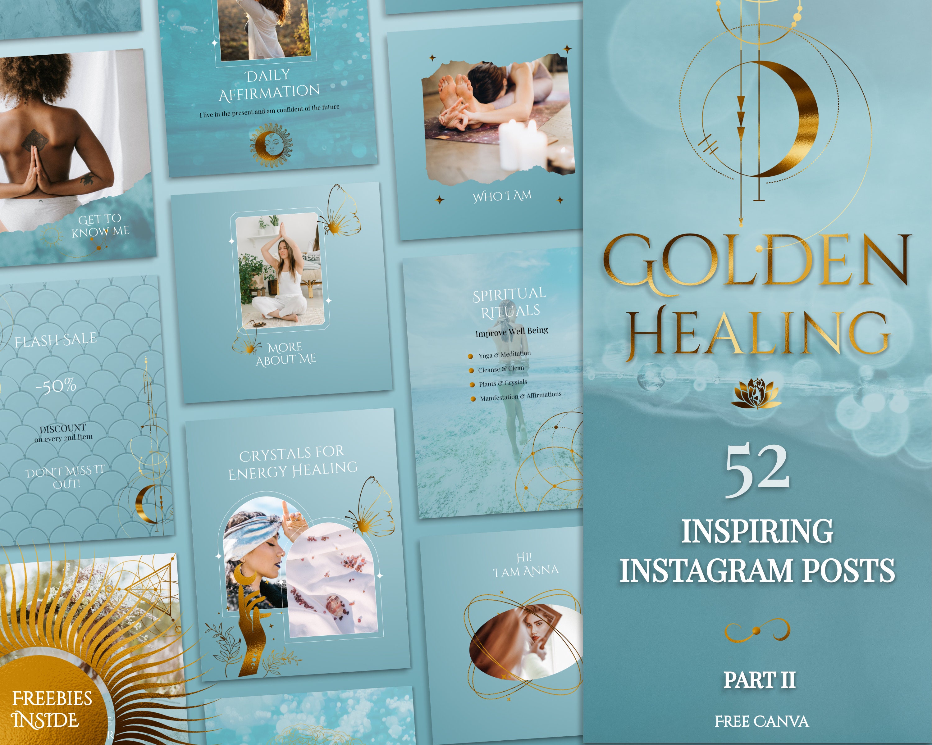 Spiritual Instagram Post Templates: Blue, Gold, Magical | Canva ...