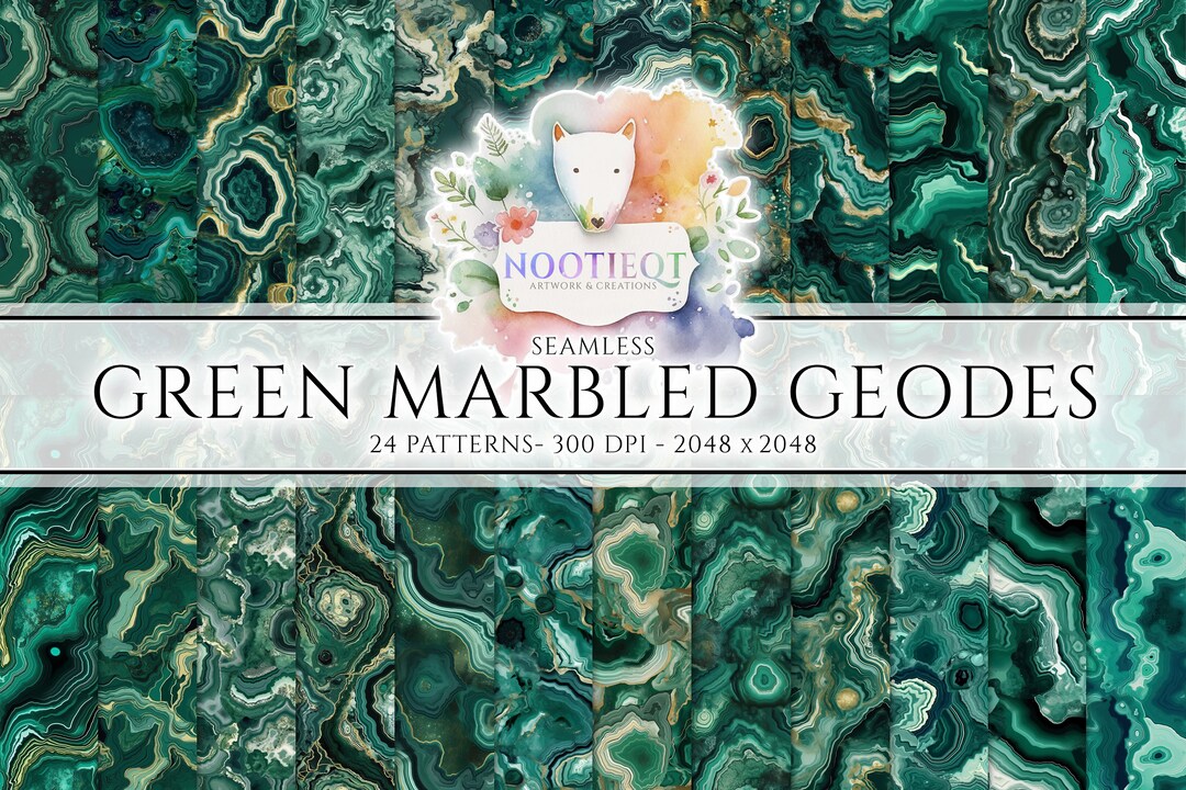 24 Seamless Marbled Geode Patterns Tiling Green Geode Crystal Texture ...