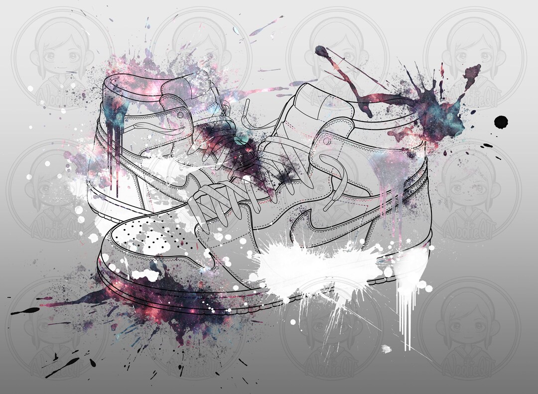 Spray Hollow Galaxy Sneaker Png Splatter Paint Sneakers Sublimation ...